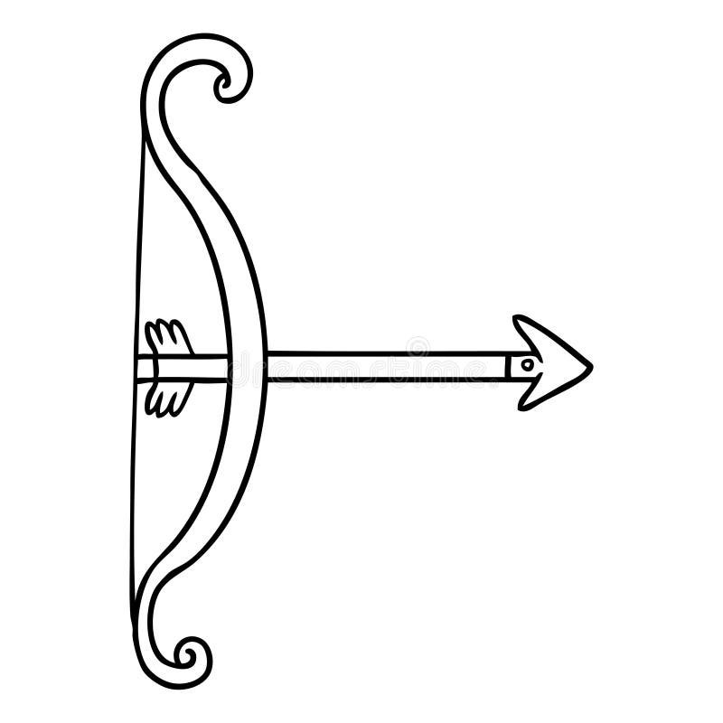 Line Drawing Cartoon Bow And Arrow - Free Photo from StockFreeImages