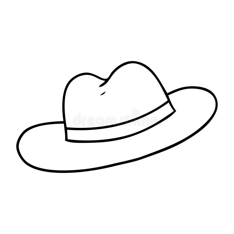 Line Drawing Doodle of a Hat Stock Vector - Illustration of artwork ...
