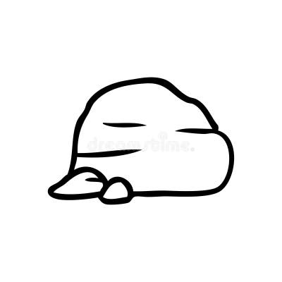Line Drawing Doodle of Stone and Pebbles Stock Vector - Illustration of ...