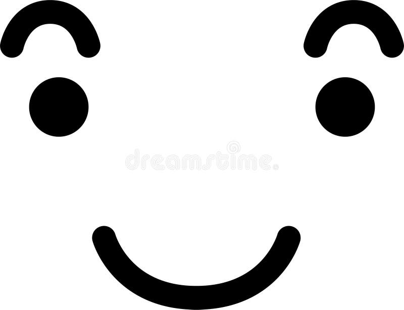 Line Drawing of Emoticon Face Icon Stock Vector - Illustration of ...