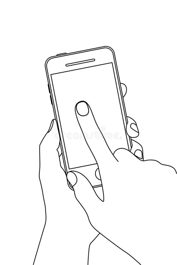 Finger Touching Mobile Drawing Stock Illustrations – 135 Finger ...