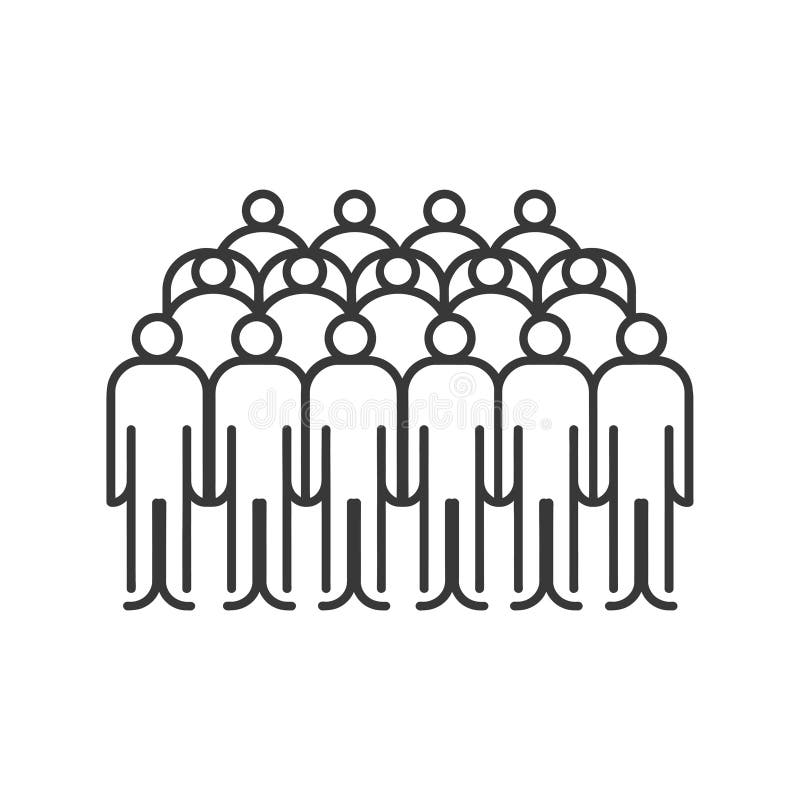Line Drawing of a Group of People Standing Together Stock Vector ...