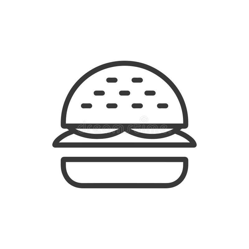 Delicious Hamburger Icon: Simple Line Art Design for Menu or App Stock ...