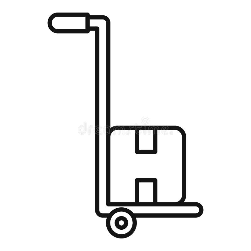 Line Drawing of a Hand Truck Transporting a Package Stock Illustration ...
