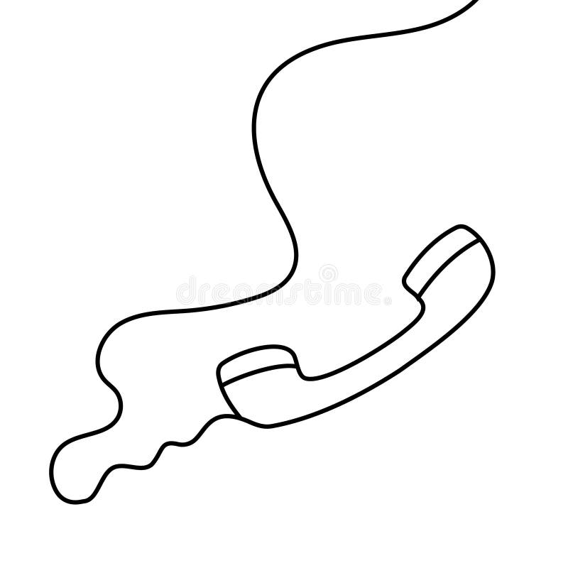 Line Drawing Handset. Single Pattern Phone Icon Stock Vector ...