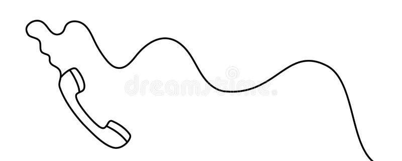 Line Drawing Handset. Single Pattern Phone Icon Stock Vector ...