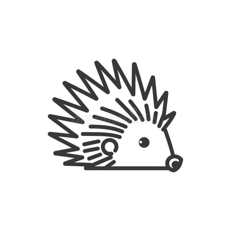 Adorable Cartoon Hedgehog, Line Art Illustration Stock Vector ...