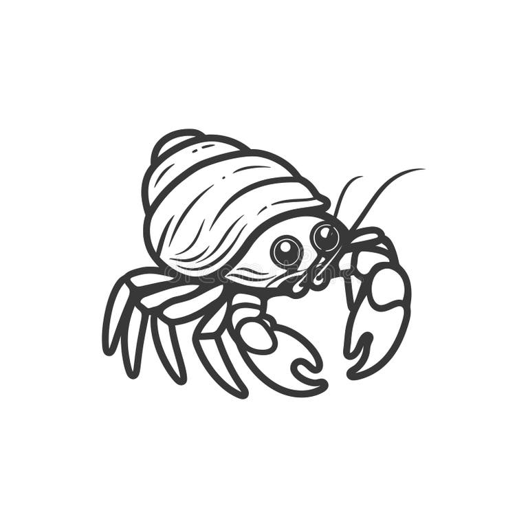 Hermit Crab Line Art Stock Illustrations – 179 Hermit Crab Line Art ...