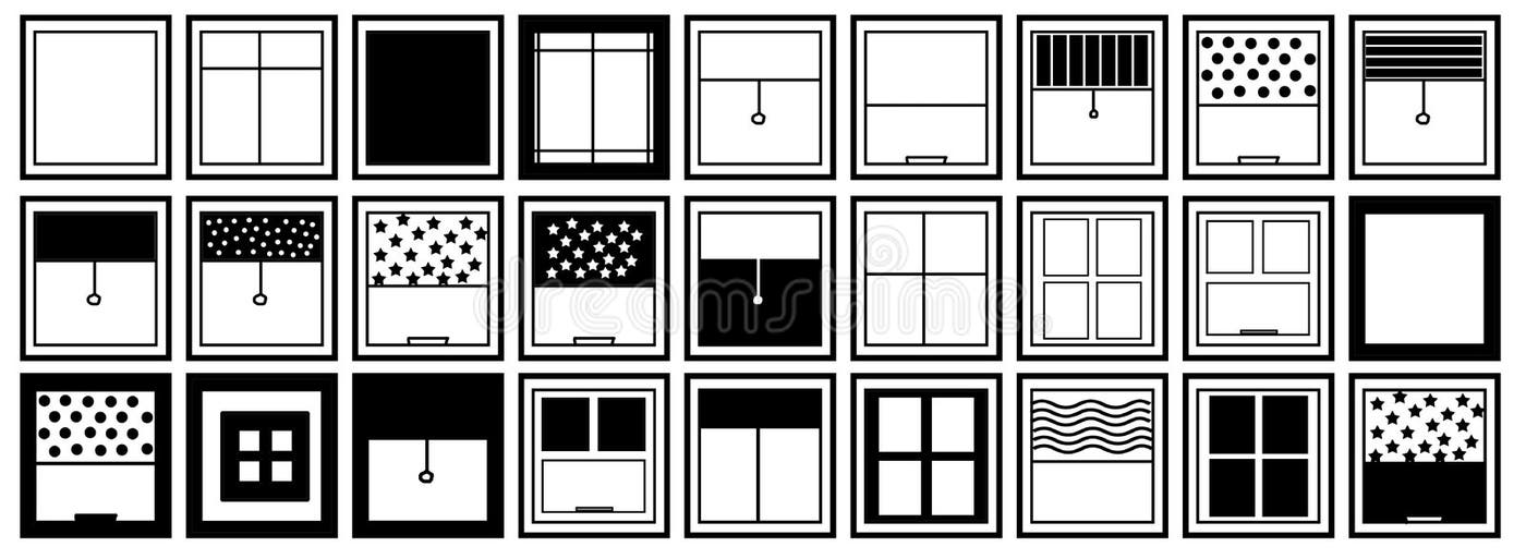 Windows Collection Drawings Stock Illustrations – 105 Windows ...