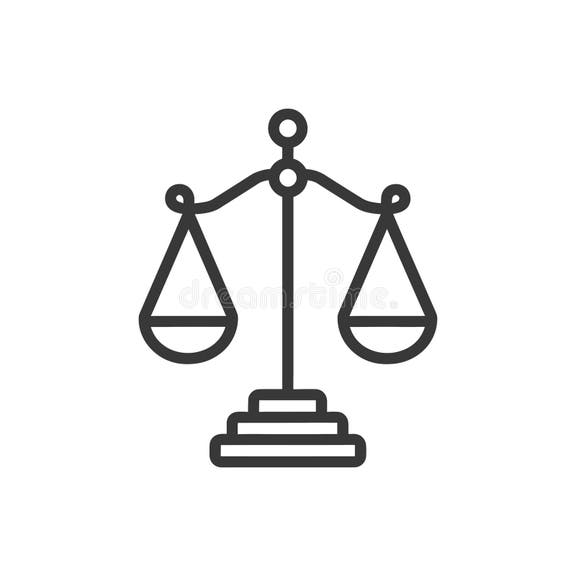 Balanced Scales of Justice: Legal Equality Icon Stock Vector ...