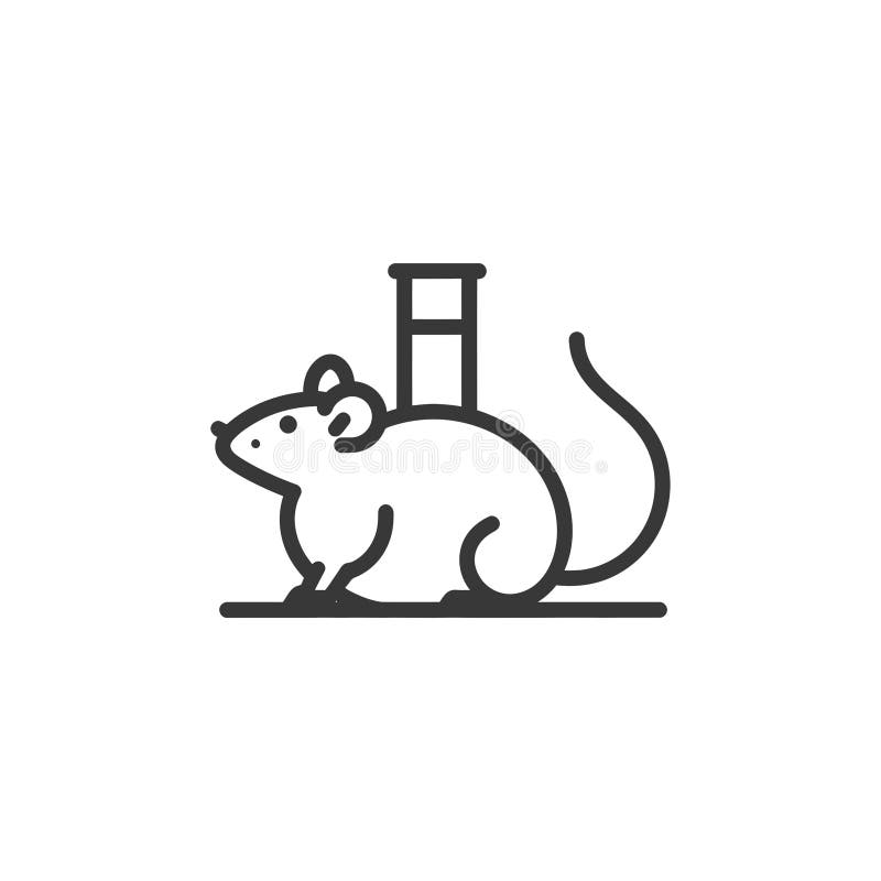 Cute Cartoon Mouse in Lab Experiment Icon Stock Vector - Illustration ...