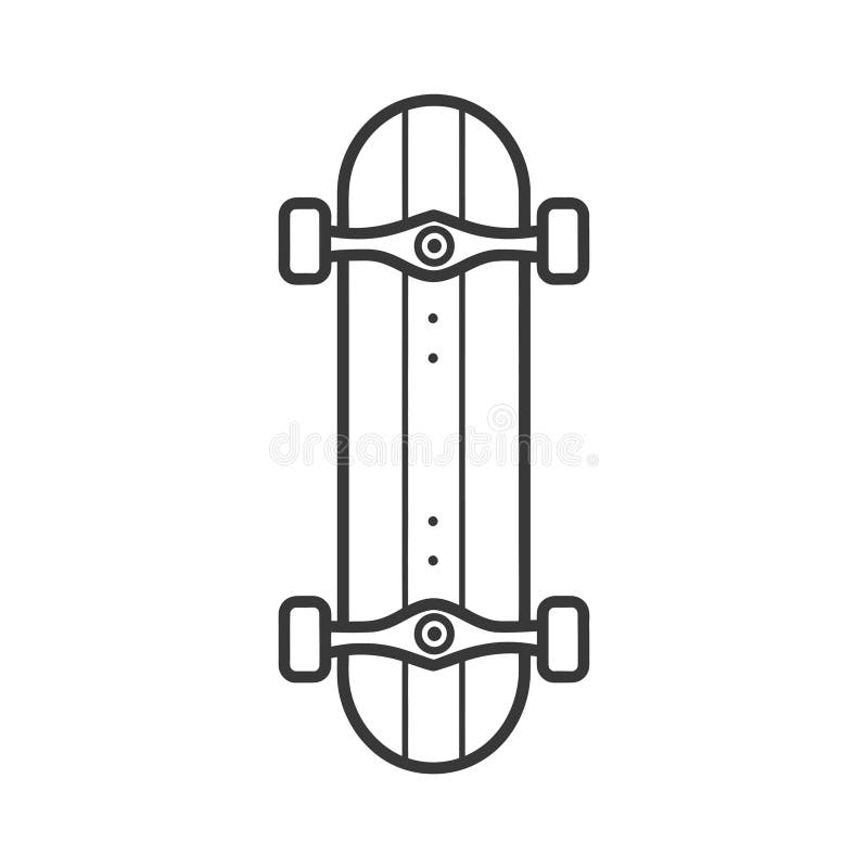Longboard Icon, Top View Black Line Art Illustration Stock Vector ...