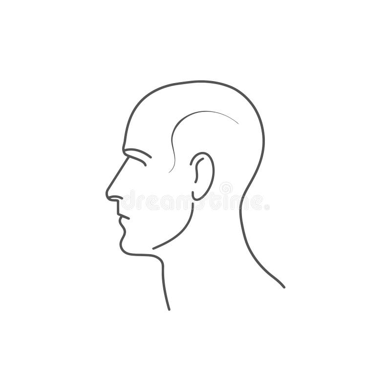 Minimalist Line Art Drawing of a Man S Head in Profile Stock Vector ...