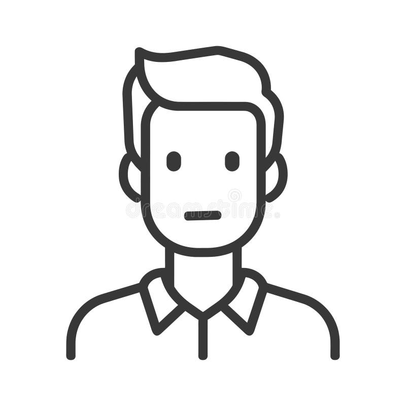 Simple Line Art Icon of a Man in a Collared Shirt Stock Vector ...