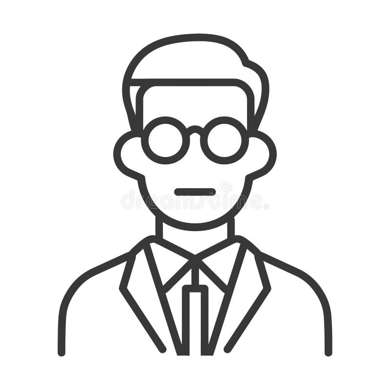 Stylish Man in Suit Icon, Line Art Illustration Stock Vector ...