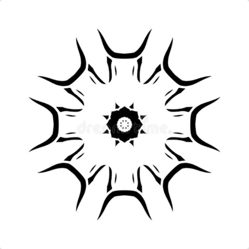 Line Drawing Mandala Stencil Art Stock Illustration - Illustration of ...