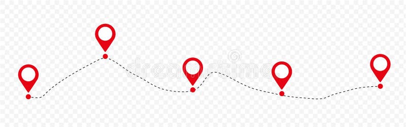 Line Drawing of Map Location Pointers. Map Pin or Navigation Pointer ...
