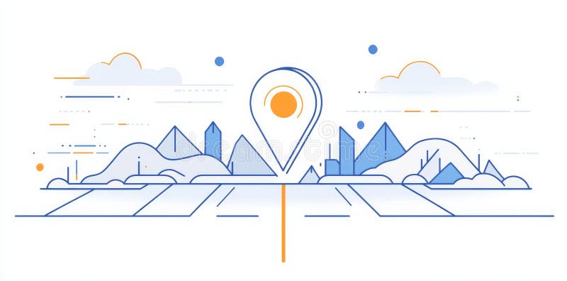 Line Drawing of a Map Pin. Continuous Line Drawing of a GPS Icon Stock ...