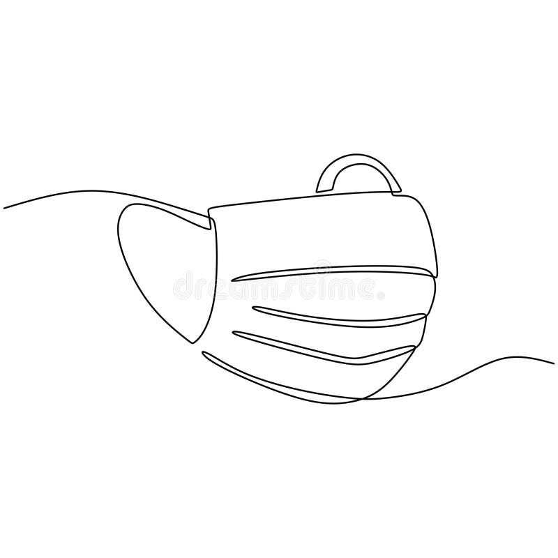 Line Drawing of Mask. Face Medical Mask Stock Vector - Illustration of ...