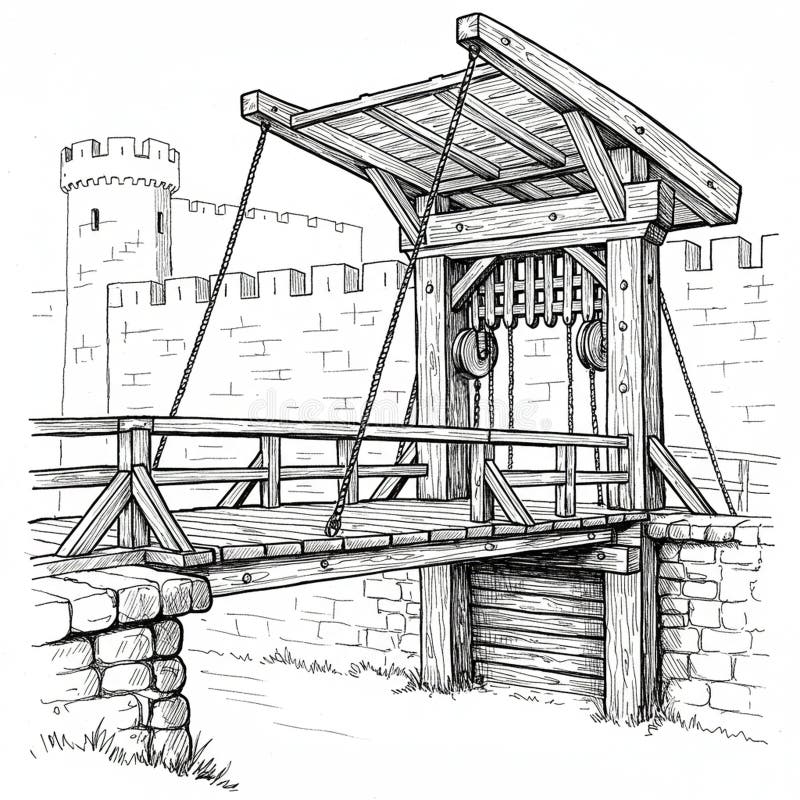 Structure Drawbridge Stock Illustrations – 953 Structure Drawbridge ...