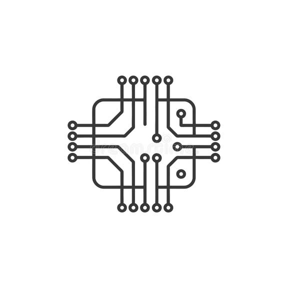 Modern Microchip Circuit Board Design, Technology Icon Stock Vector ...