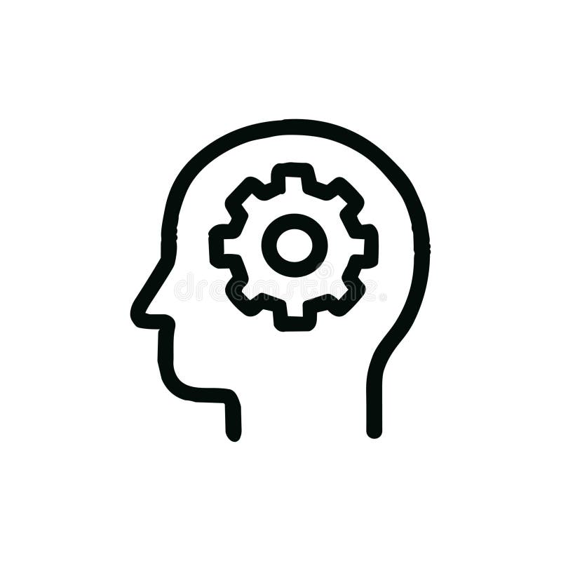 Line Drawing Mind Gear Process Concept Icon Stock Illustration ...