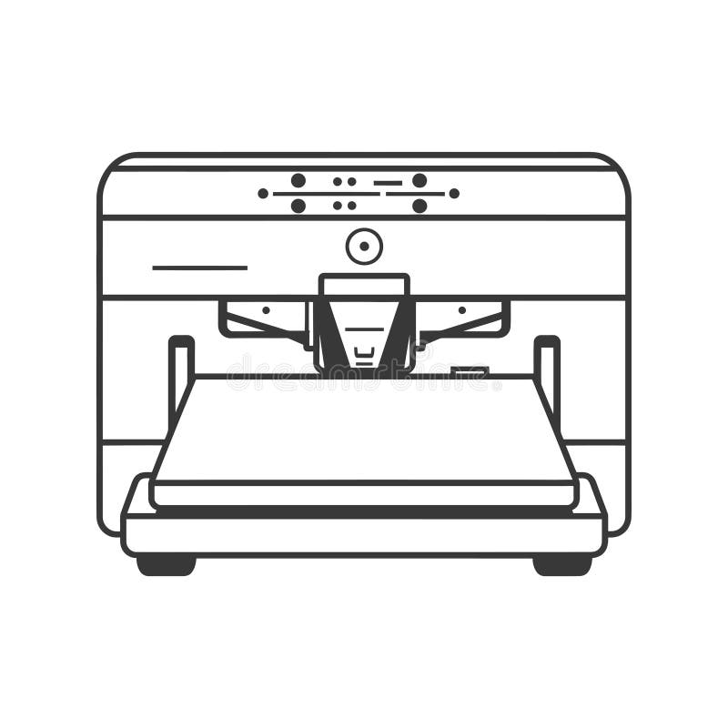 Modern Espresso Machine Line Art Illustration Stock Vector ...