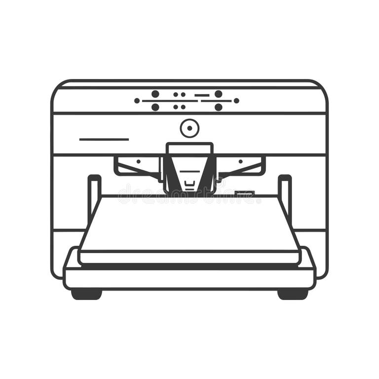 Modern Espresso Machine Line Art Illustration Stock Vector ...