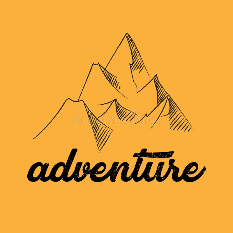 Line Drawing of Mountains and Adventure Concept Stock Vector ...