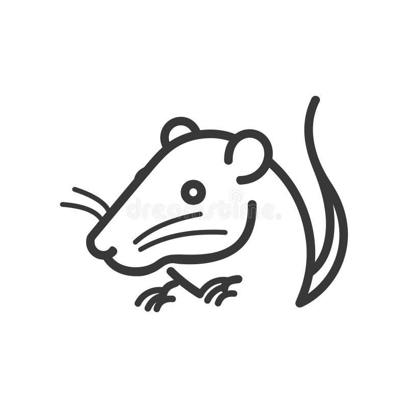 Cute Cartoon Mouse Line Art Illustration, Simple Minimalist Design ...