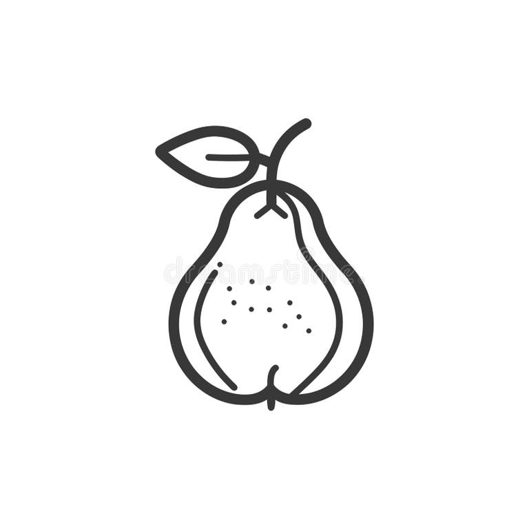 Simple Line Art Illustration of a Pear Fruit Stock Vector ...