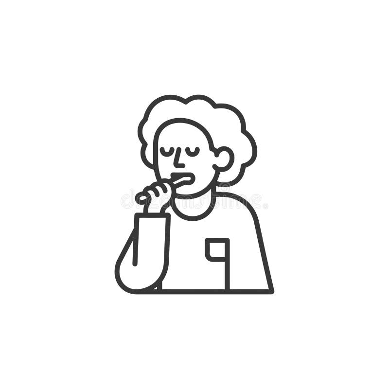 Morning Oral Hygiene Routine: Person Brushing Teeth Stock Vector ...