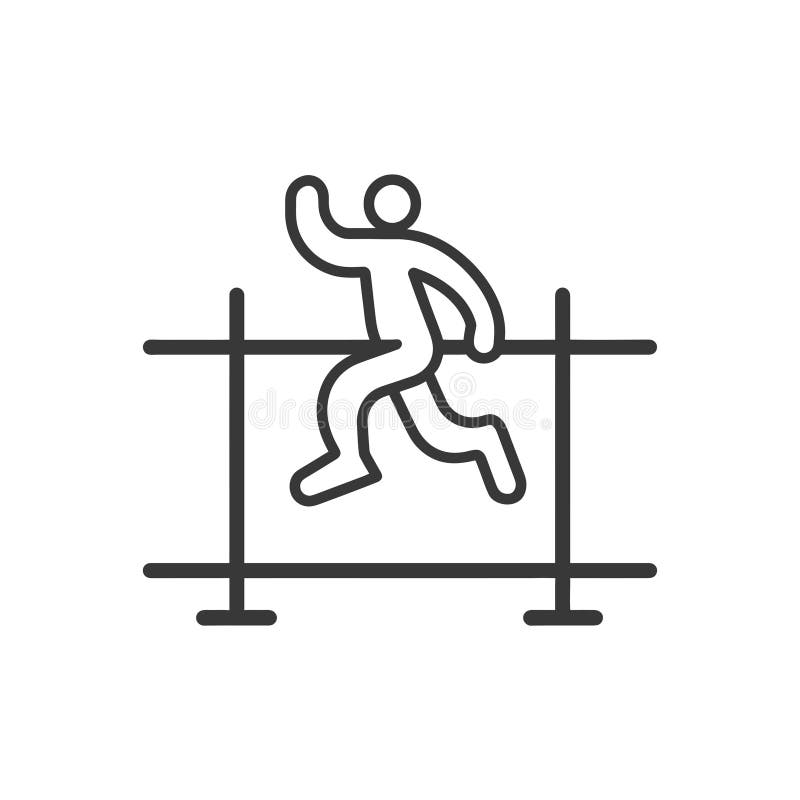 Person Jumping Over Hurdle Line Icon Design Stock Vector - Illustration of athletic, sports ...