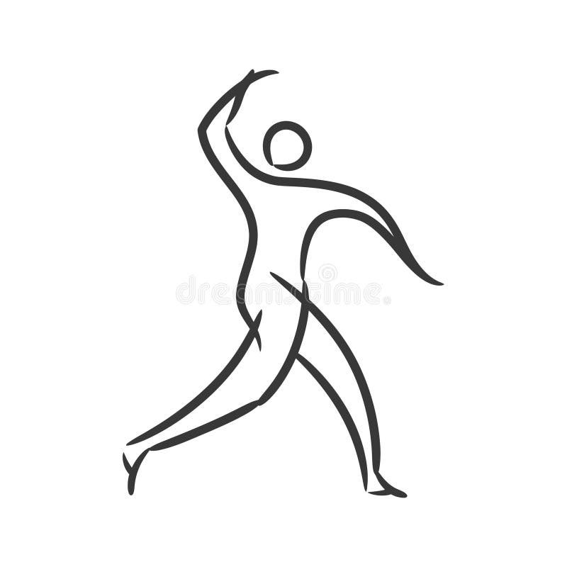 Dynamic Abstract Human Figure in Motion, Sketch Style Stock Vector ...