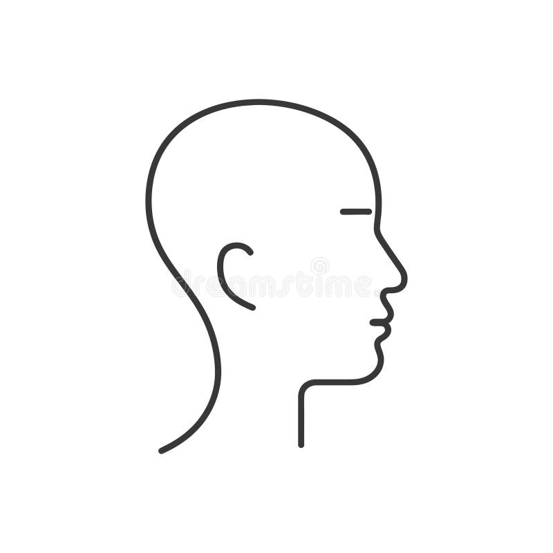 Simple Line Art Profile of a Human Head, Facing Right Stock Vector ...