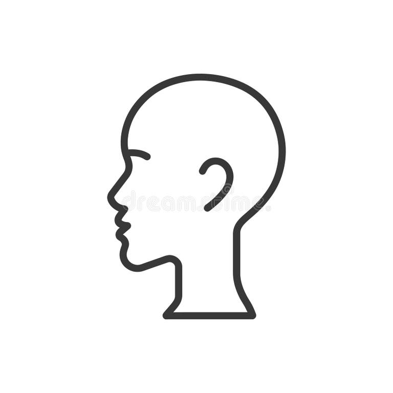 Simple Line Art Profile of a Human Head in Side View Stock Vector ...