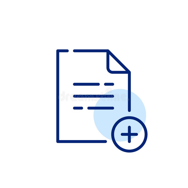 Line Drawing of a Piece of Paper with a Plus Sign Next To it. Pixel ...