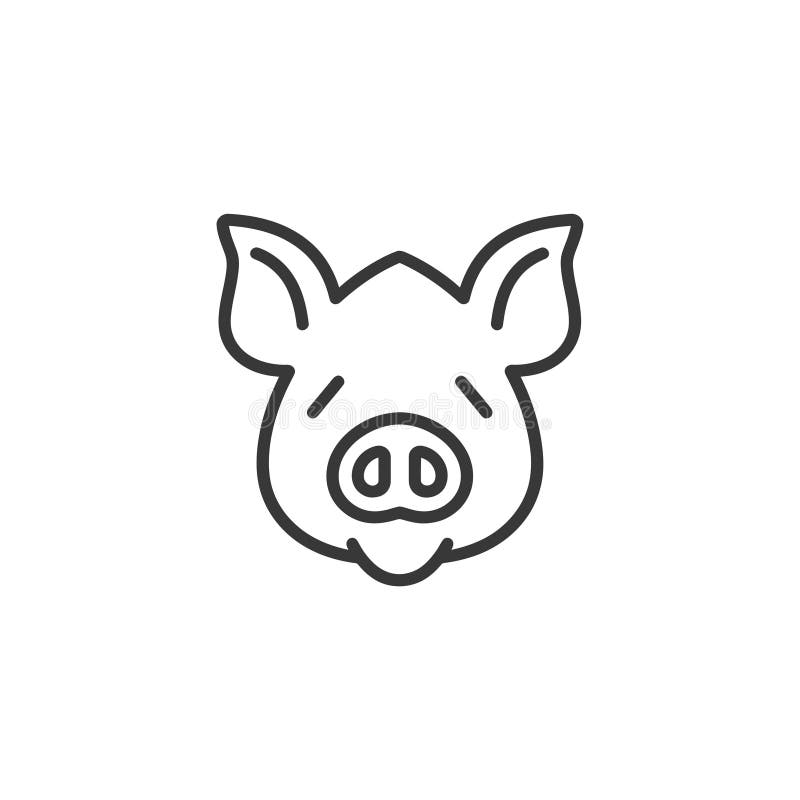 Cute Pig Face Icon: Simple Line Art Illustration Stock Vector ...