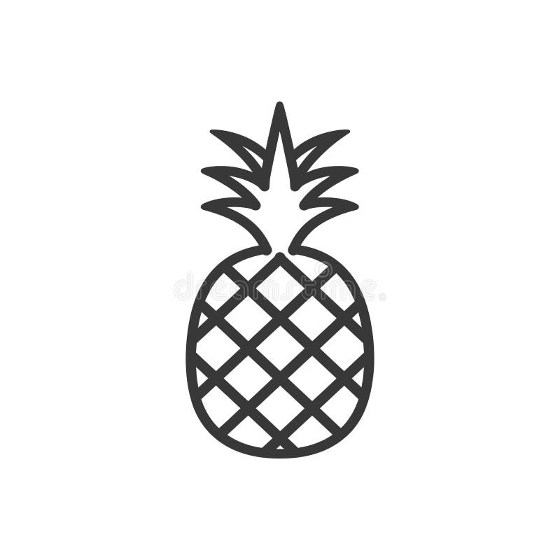 Simple Line Art Icon of a Pineapple Stock Vector - Illustration of ...