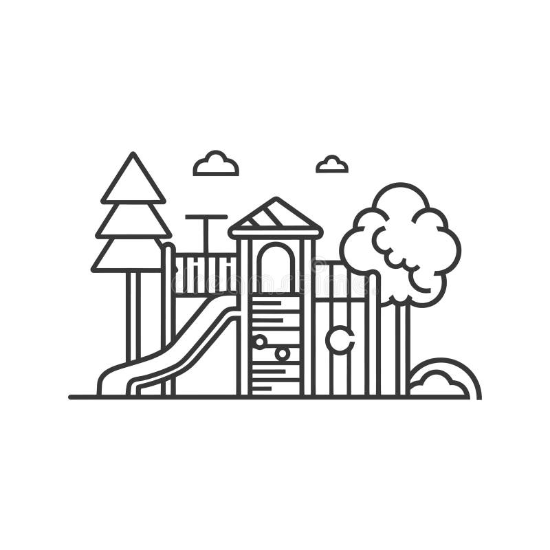 Kids Playground with Slide and Climbing Frame, Fun Outdoor Activities ...