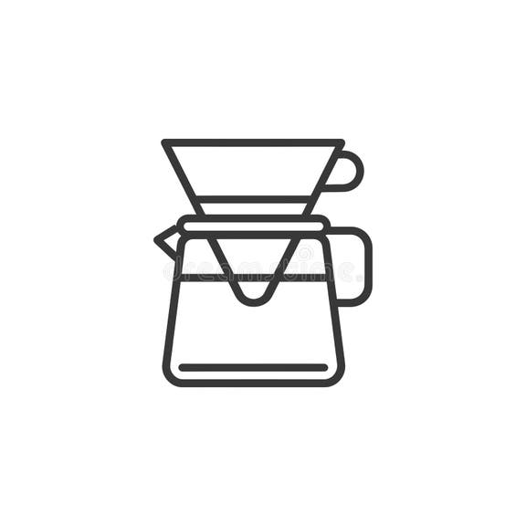Pour Over Coffee Maker, Simple Line Icon Illustration Stock Vector - Illustration of pour ...