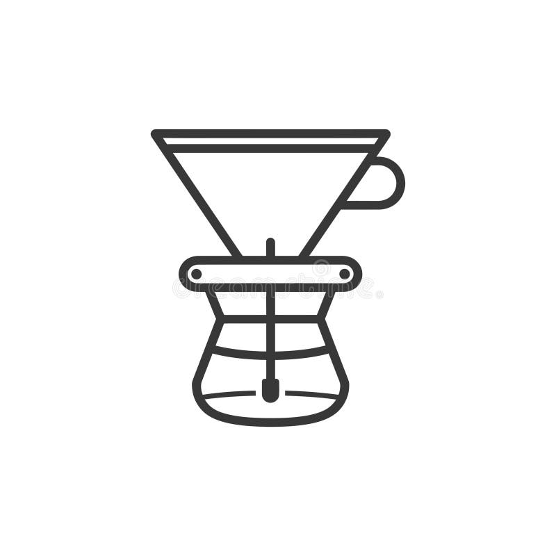 Clever Coffee Brewing Device: Line Art Icon Stock Vector - Illustration of drawing, spout: 347391832