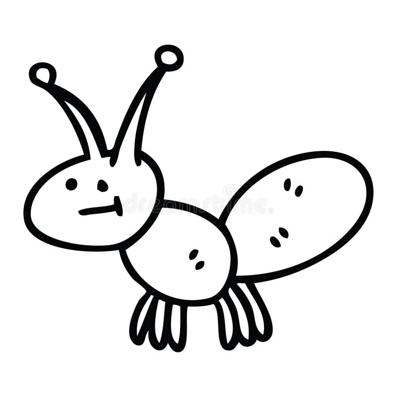 Line Drawing Quirky Cartoon Light Bug Stock Vector - Illustration of ...
