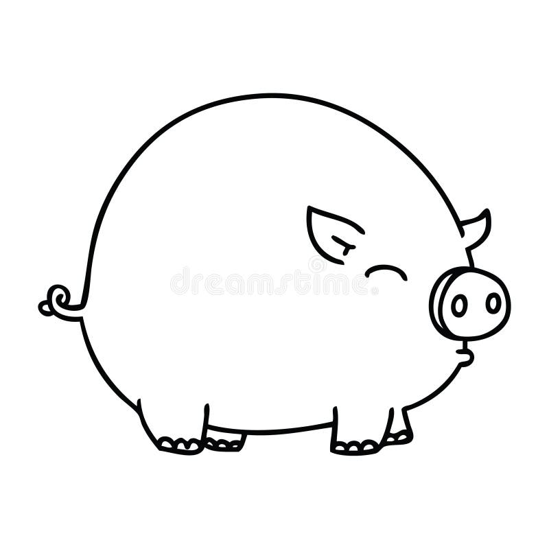 Pig Animal Farm Cute Cartoon Character Doodle Drawing Illustration Art ...