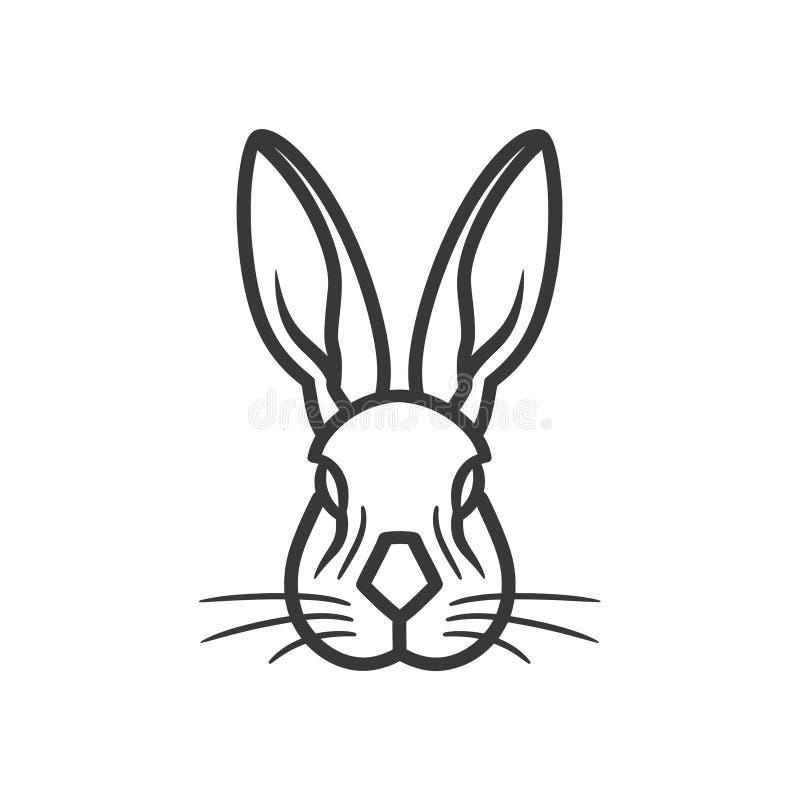 Stylized Rabbit Head Line Art: Elegant Vector Illustration Stock Vector ...