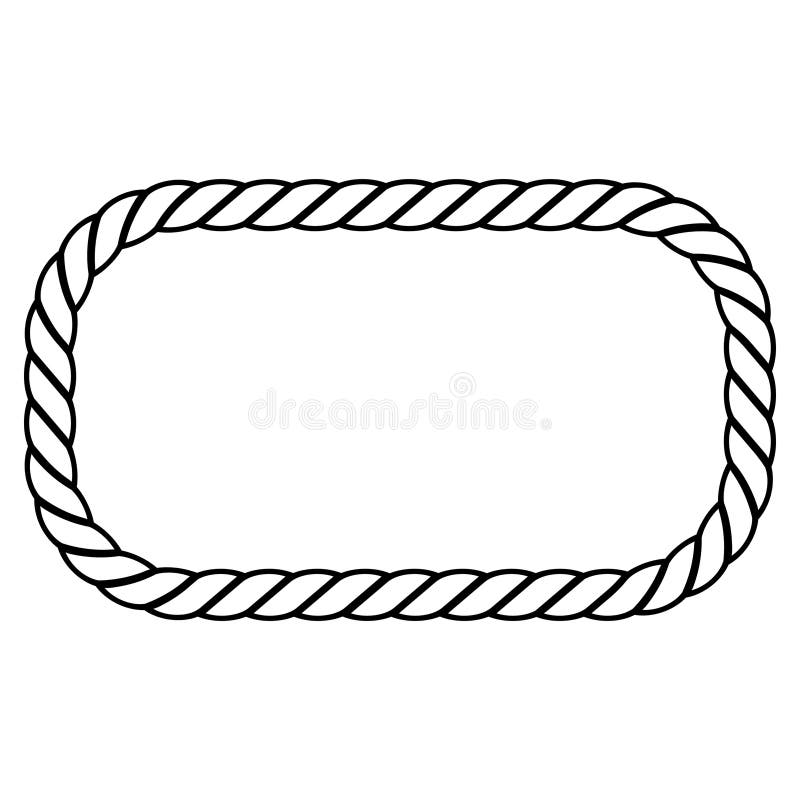 Line Drawing of a Rectangular Frame Made from Rope Stock Vector ...