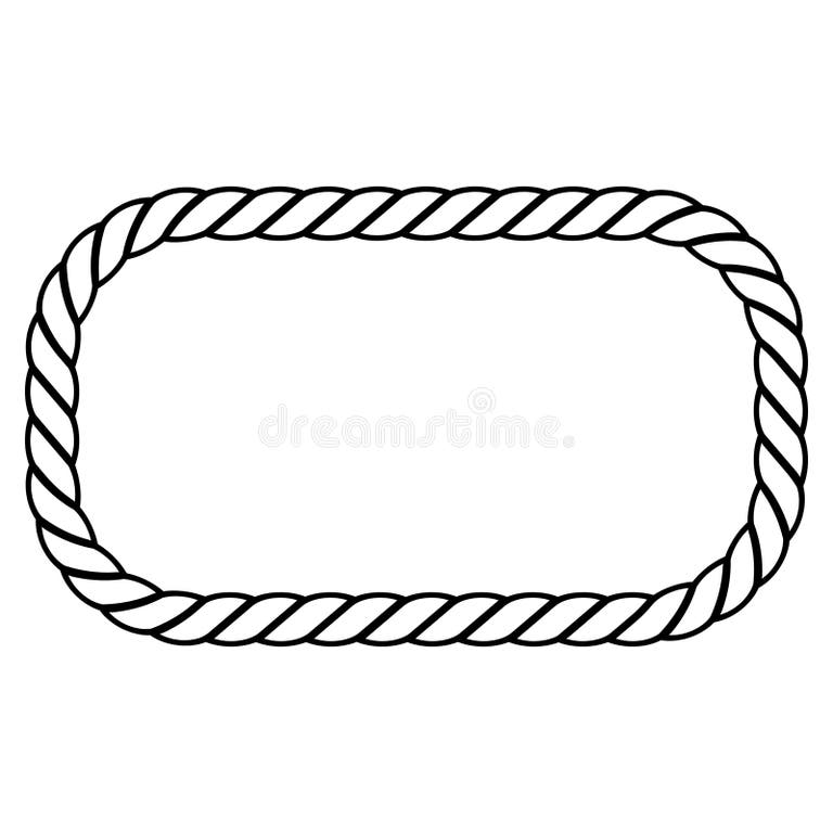 Line Drawing of a Rectangular Frame Made from Rope Stock Vector ...