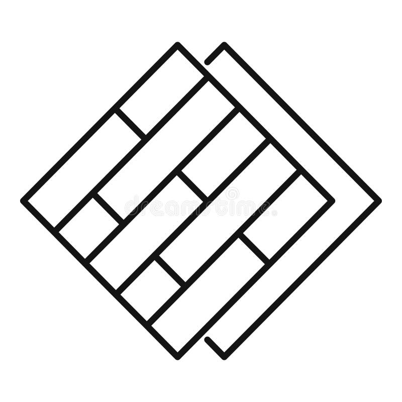 Line Drawing of Rectangular Parquet Floor Tiles Forming a Geometric ...
