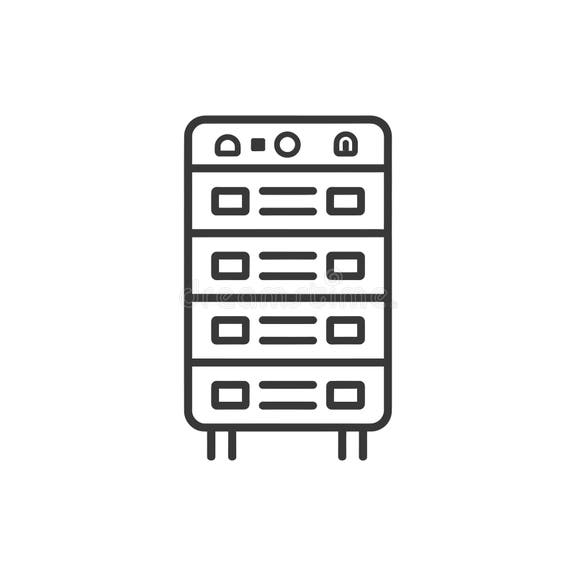 Modern Server Rack Data Center Outline Icon Stock Vector - Illustration ...