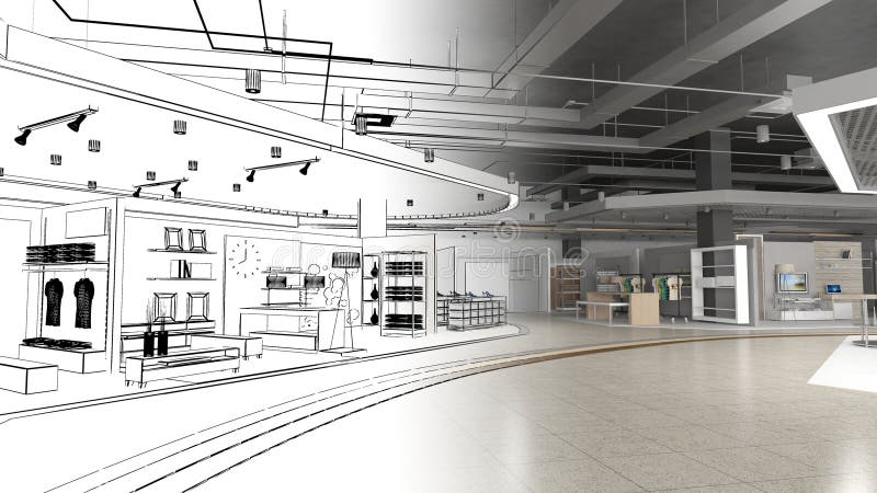 Shopping Mall Line Drawing Stock Illustrations – 984 Shopping Mall Line ...